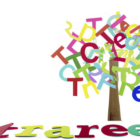 Colorful Tree Letters Creative Fabrica