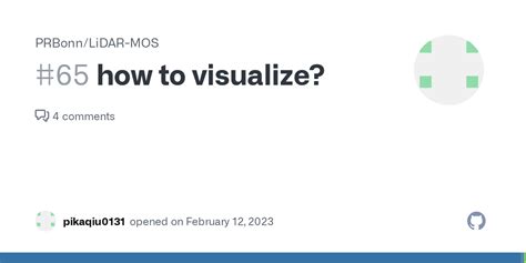 How To Visualize · Issue 65 · Prbonn Lidar Mos · Github