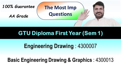 engineering drawing sem 1 gtu exam most imp questions youtube