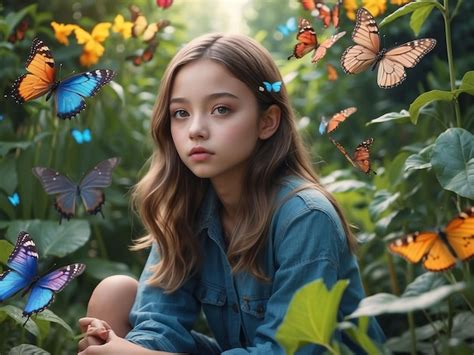 92000 Girl Butterfly Pictures