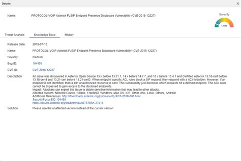 Vulnerability Notification Asterisk Pjsip Endpoint Presence Disclosure Hillstone Networks
