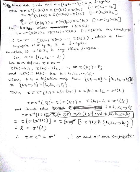 Solved a Let τ E Sn and suppose that σ kl k2 kj Is a Chegg com
