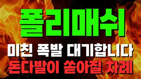 폴리매쉬 코인 세력들 움직임에 숟가락만 얹자 폴리매쉬코인폴리매쉬코인전망 Youtube