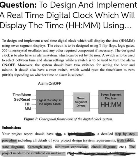 SOLVED To Design And Implement A Real Time Digital Clock Which Will Display The Time HH MM