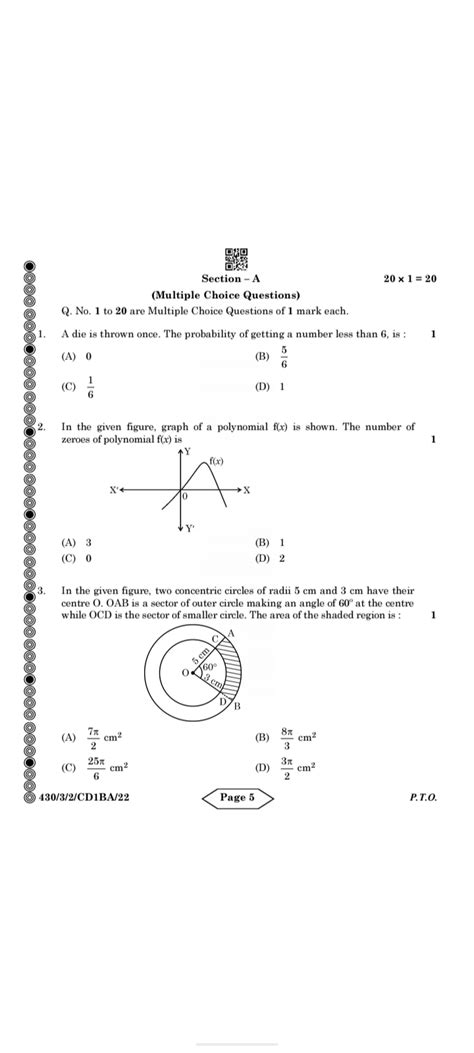 O2 In The Given Figure Graph Of A Polynomial Fx Is Shown The Numb