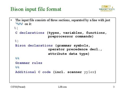 Bison Parser Generator Adapted From Material By Charles