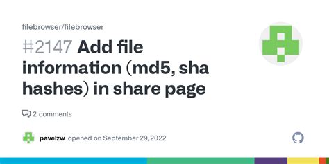 Add File Information Md5 Sha Hashes In Share Page · Issue 2147 · Filebrowserfilebrowser