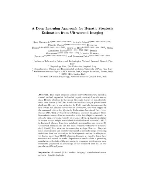 Pdf A Deep Learning Approach For Hepatic Steatosis Estimation From