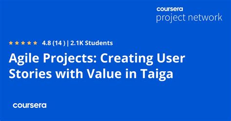 Agile Projects Creating User Stories With Value In Taiga Coursya