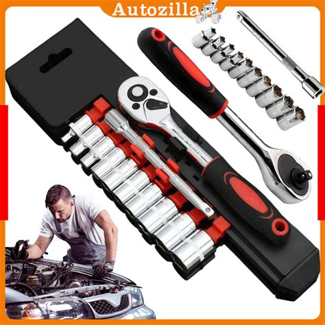 12 In 1 Socket Tool Set Chrome Vanadium Combination Half Socket Wrench Set With Ratchet Spanner