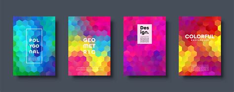 육각형 다각형 추상적 배경 다채로운 삼각형 그라데이션 디자인 낮은 폴리 육각형 모양 배너 벡터 일러스트레이션 3차원 형태에 대한