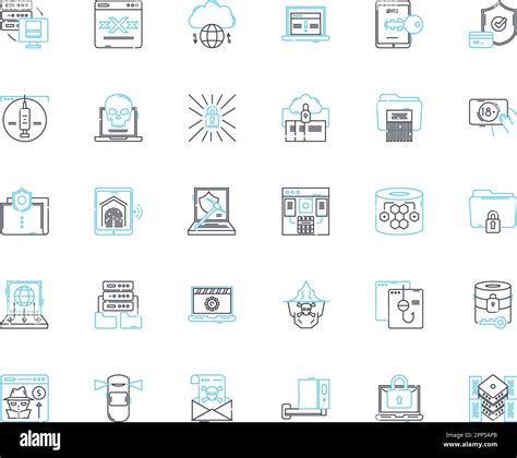 Nerk Protection Linear Icons Set Security Firewall Encryption Privacy Defense Shielding