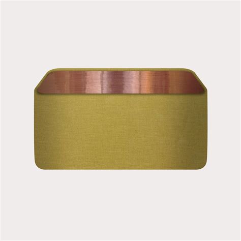 Mostaza Amarillo Texturizado 100 Lino Cepillado Cobre Rectángulo
