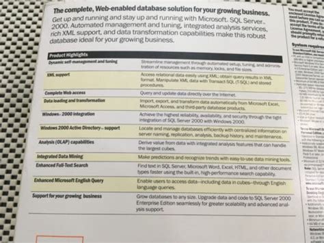 “microsoft Sql Server 2000 Standard Edition Cd 228 00683 With License