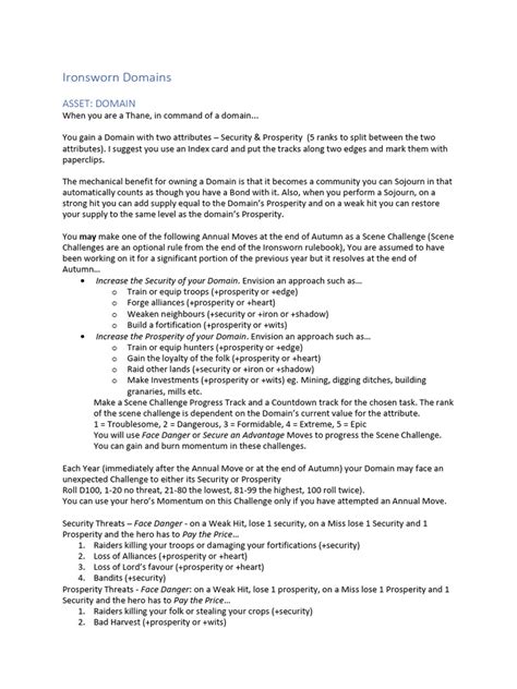 Ironsworn Domains Pdf