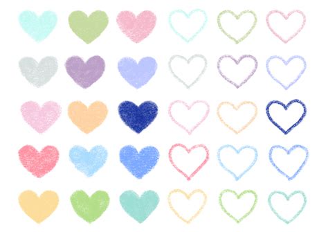 색연필 하트 스티커 디자인소스 유토이미지 상세페이지 베이직샵 일러스트 21850641