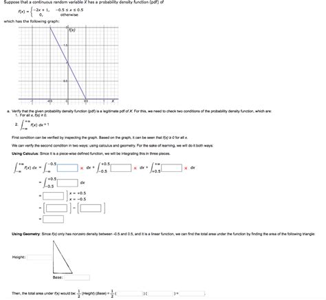 Solved Suppose That A Continuous Random Variable X Has A Chegg