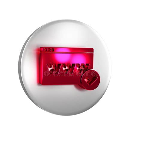 Red Website Template Icon Isolated On Transparent Background Internet