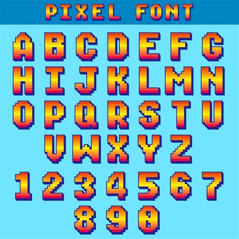Premium Vector Pixel 8 Bit Letters And Numbers Vector Game Font