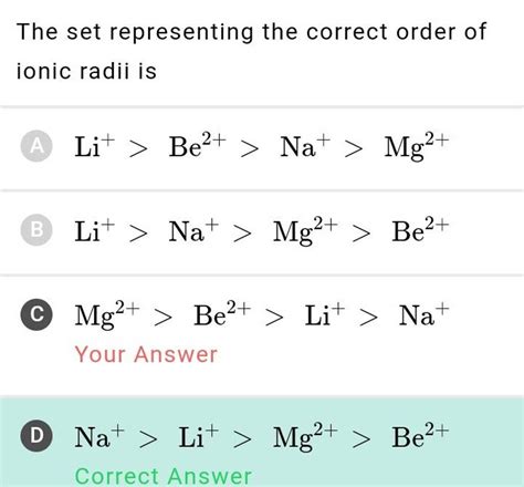 The Set Representing The Correct Order Of Ionic Radii Is A Libe2na