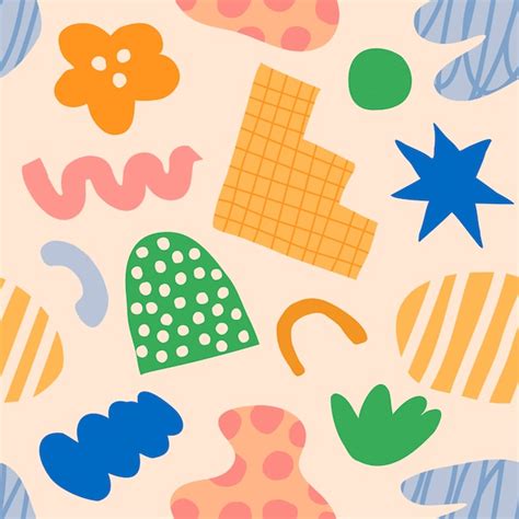 평면 추상 낙서 패턴 디자인 무료 벡터