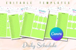 Editable Daily Schedule Template Graphic By KOZAGO Creative Fabrica