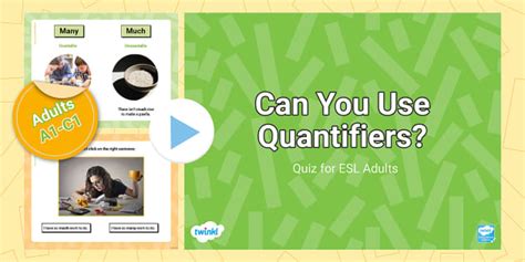 Esl Can You Use Quantifiers Quiz [adults A1] Twinkl