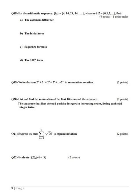 Solved Q18 For The Arithmetic Sequence