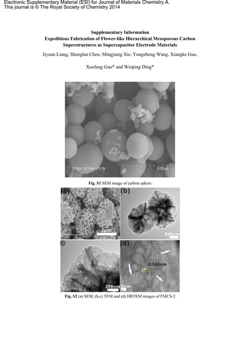 Pdf Expeditious Fabrication Of Flower Like Hierarchical Mesoporous Carbon Superstructures As