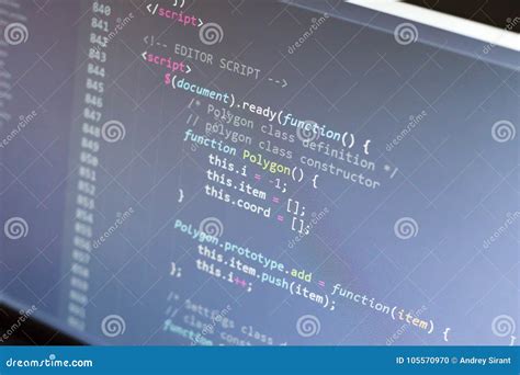 Javascript Code Computer Programming Source Code Abstract Screen Of