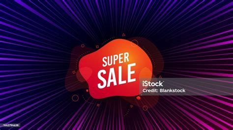 슈퍼 세일 배너 할인 스티커 모양 태양 버스트 광선 배너 벡터 그라데이션에 대한 스톡 벡터 아트 및 기타 이미지 그라데이션 기포 동심성 Istock