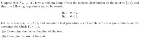 Solved Suppose That X Dots Xn Form A Random Sample From Chegg