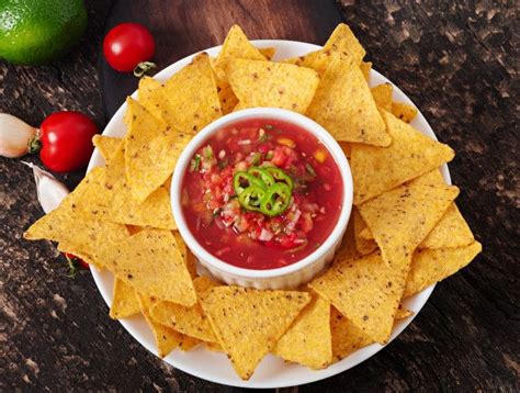 Mexican Nacho Chips And Salsa Dip In Bowl Downloadable Free Photo For