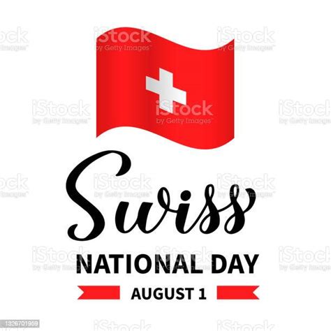스위스 국립일 서예 문자 8월 1일 스위스 휴일 타이포그래피 포스터 배너 전단지 엽서에 대한 벡터 템플릿을 쉽게 편집할 수 있습니다 8월에 대한 스톡 벡터 아트 및 기타