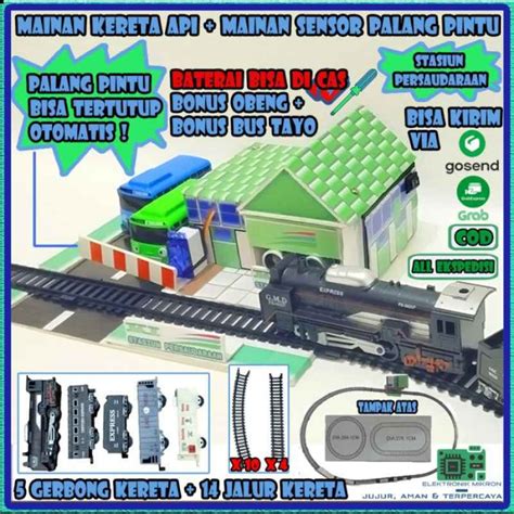 promo palang pintu kereta api sensor mainan palang pintu otomatis