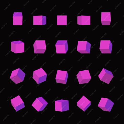 Premium Vector Cube Set With Perspective Light Shadow And Angles
