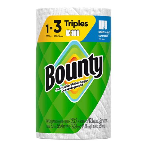 Bounty 2 Ply Select A Size Paper Towel Roll 123 Sheets Roll 12 Case