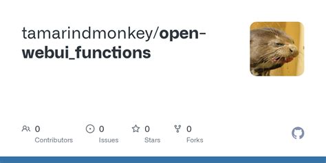 Github Tamarindmonkeyopen Webuifunctions · Github