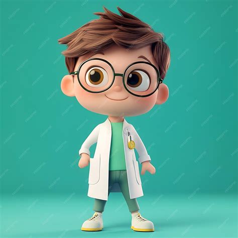A Close Up Of A Cartoon Character Wearing A Lab Coat Premium Ai