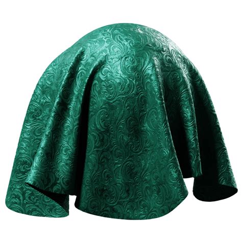 Embossed Leaves Velvet Texture Green Poliigon