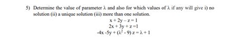 Solved Determine the value of parameter λ and also for which Chegg