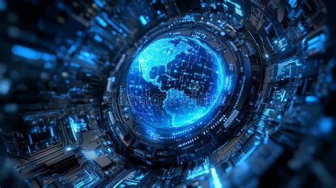 A Digital Representation Of The World With Africa At Its Center Symbolizing Global Networks