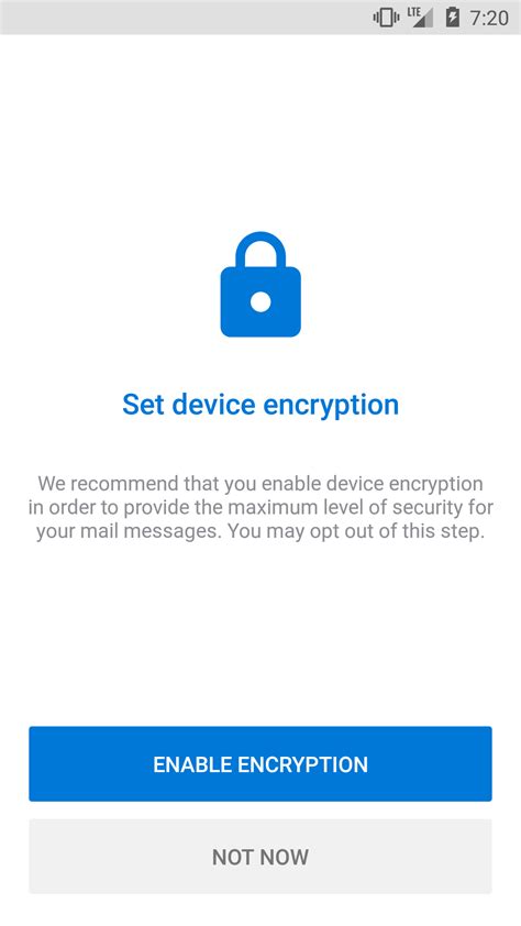 Outlook App Recommending Encryption Of Phone R Androidapps