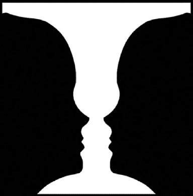 Ambiguous Image Shows Either The Silhouettes Of Two Faces Or A Vase