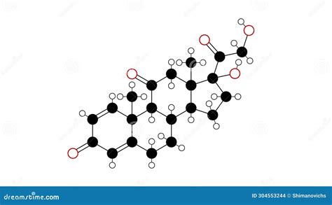 Prednisone Molecule Structural Chemical Formula Ball And Stick Model Isolated Image Adrenals
