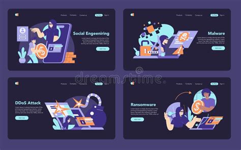 Cybersecurity Threats Understanding Social Engineering Stock Vector Illustration Of