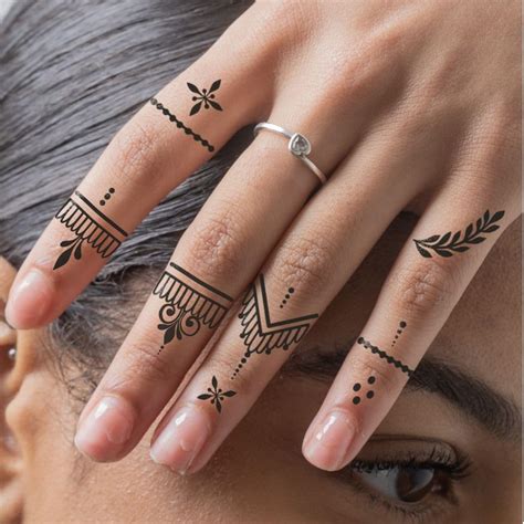 Simple Tribal Finger Tattoos