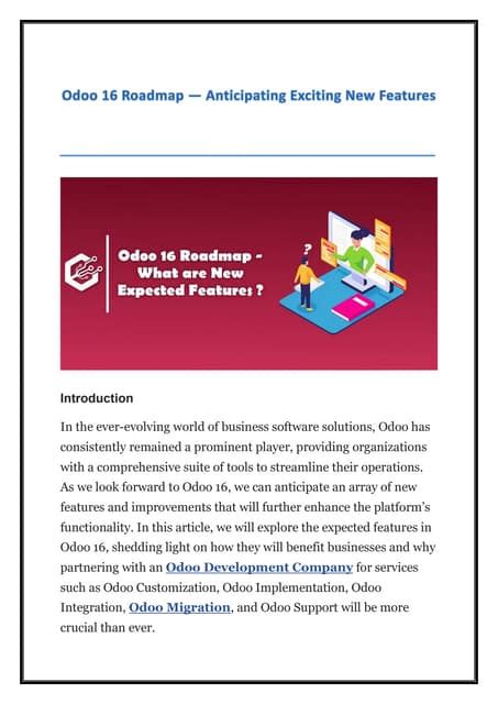 Odoo 16 Roadmap Anticipating Exciting New Features Pdf