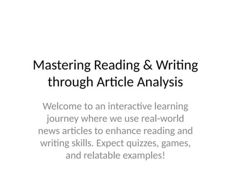 Classroomarticleskillspresentationwithpicspptx