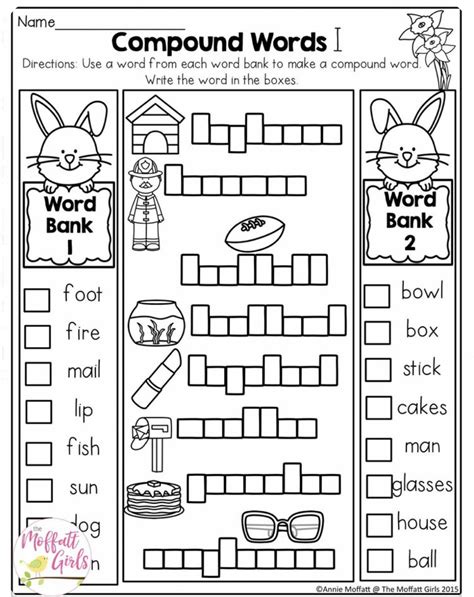 Pin By Saher Saba On Basic First Grade Worksheets Compound Words